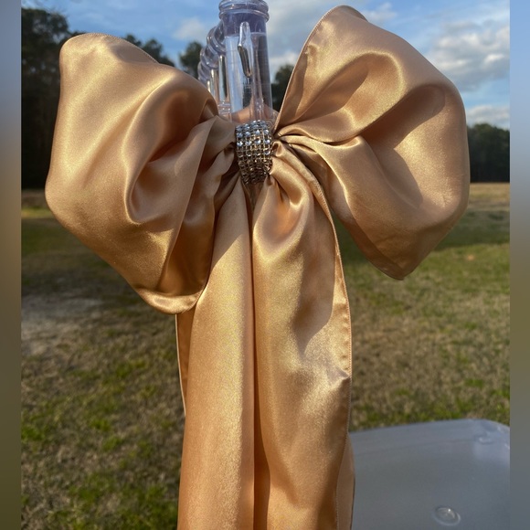 Party Supplies | 2 New Champagne Satin Wedding Aisle Decor Pew Draping ...